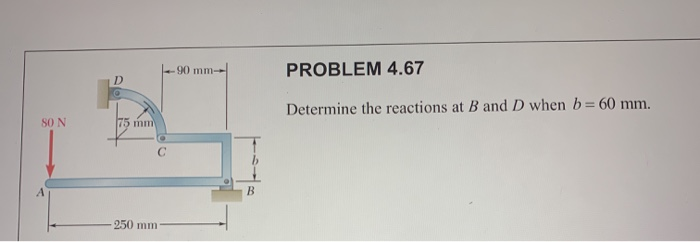 Solved 90 Mm Problem 4 67 Determine The Reactions At B And