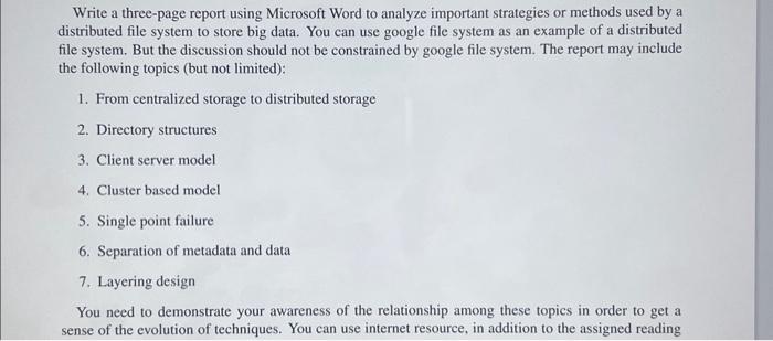 Solved Write a three-page report using Microsoft Word to | Chegg.com