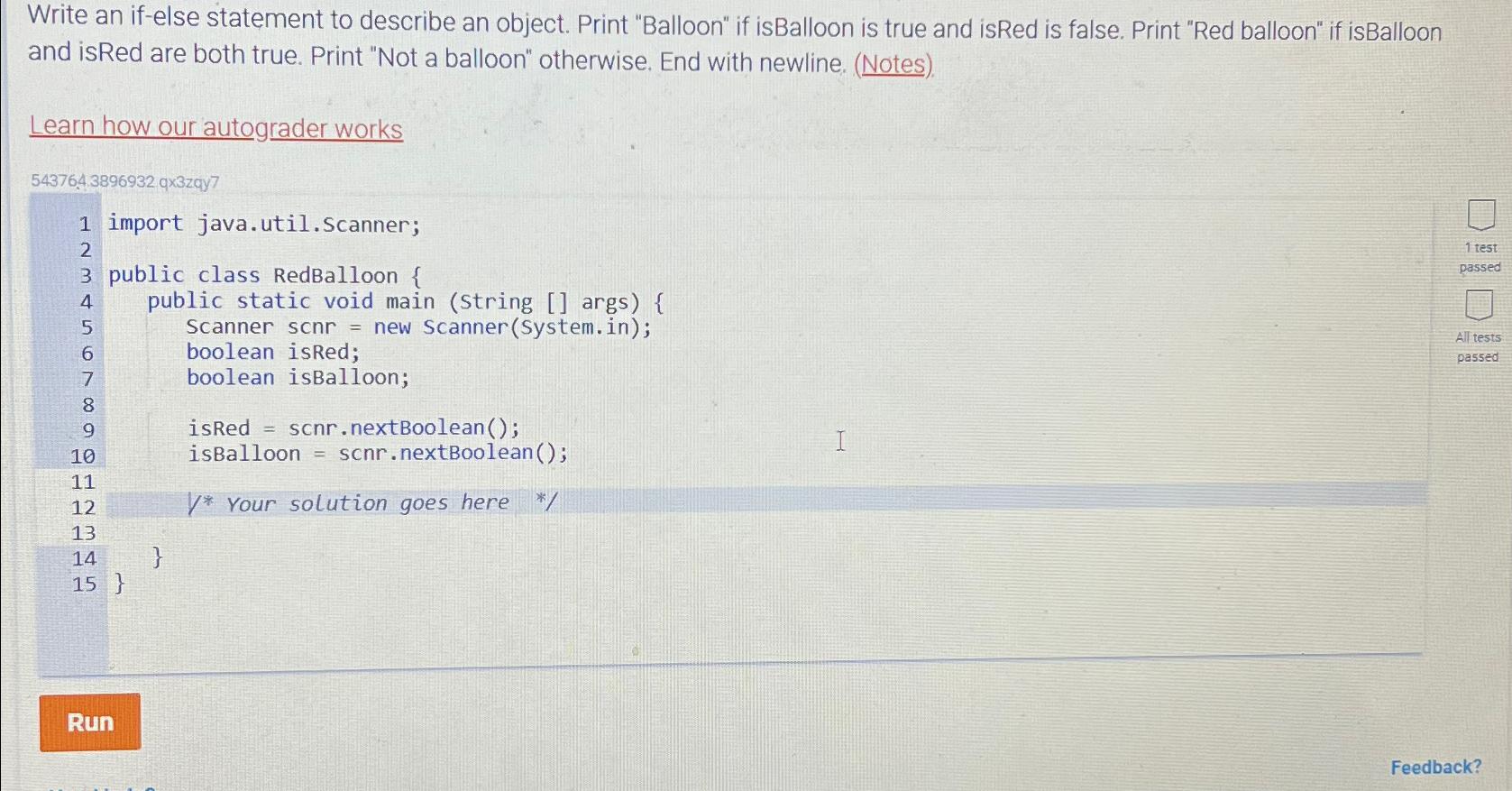 Solved Write an if-else statement to describe an object. | Chegg.com
