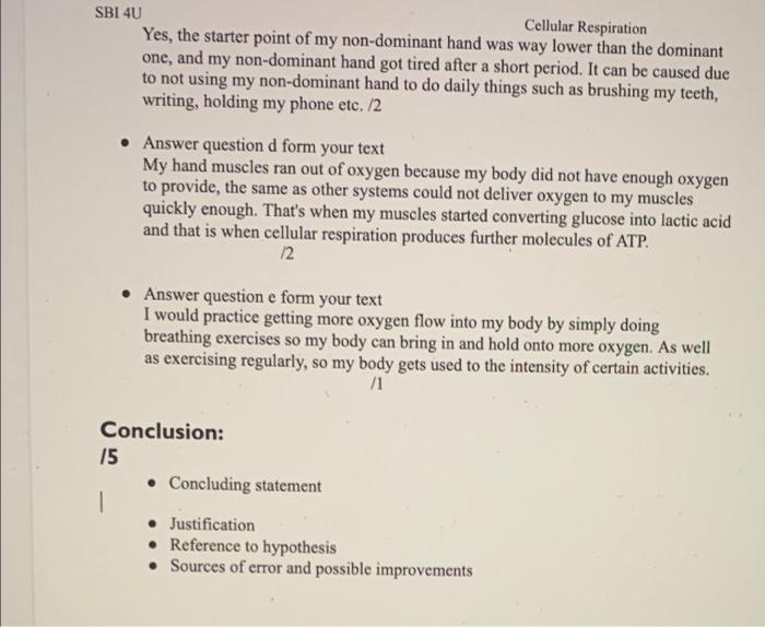 Solved Exploring Energy Demands Muscle Fatigue Activity Read | Chegg.com