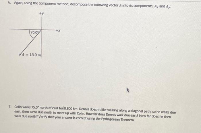 Solved 6. Again, using the component method, decompose the | Chegg.com