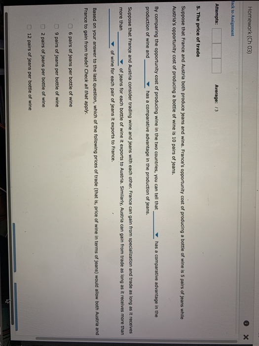 Solved Homework (Ch 03) X Back to Assignment Attempts: | Chegg.com