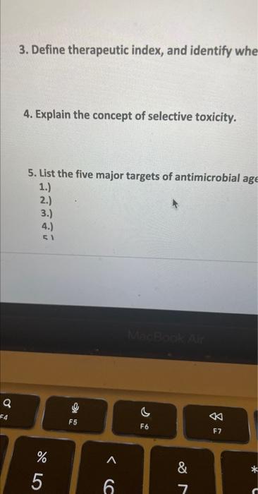3. Define therapeutic index, and identify whe 4. | Chegg.com