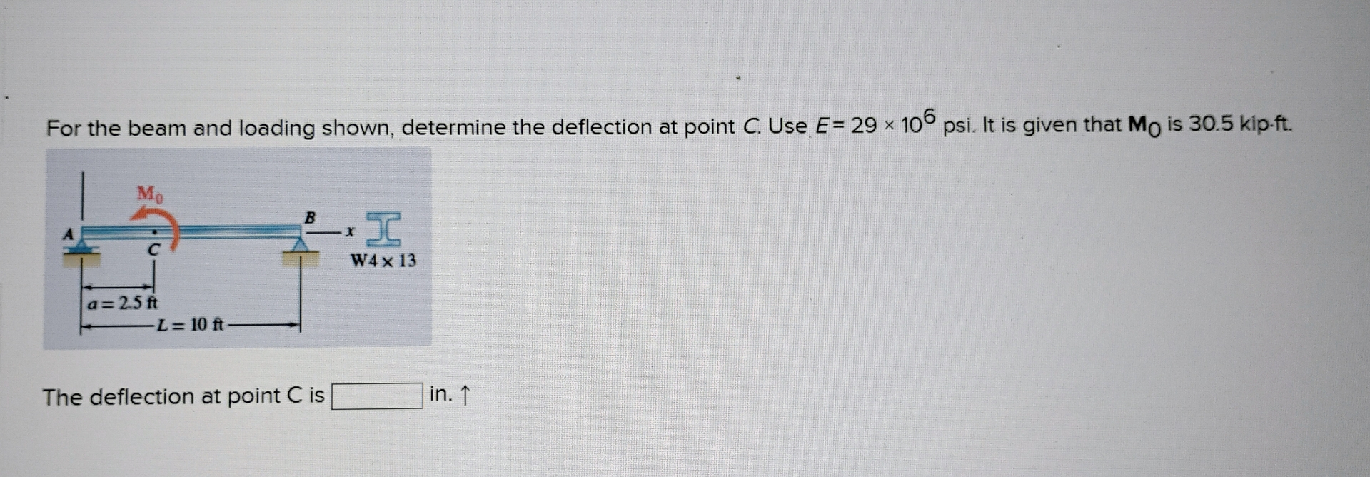Solved By An Expert For The Beam And Loading Shown Determine The