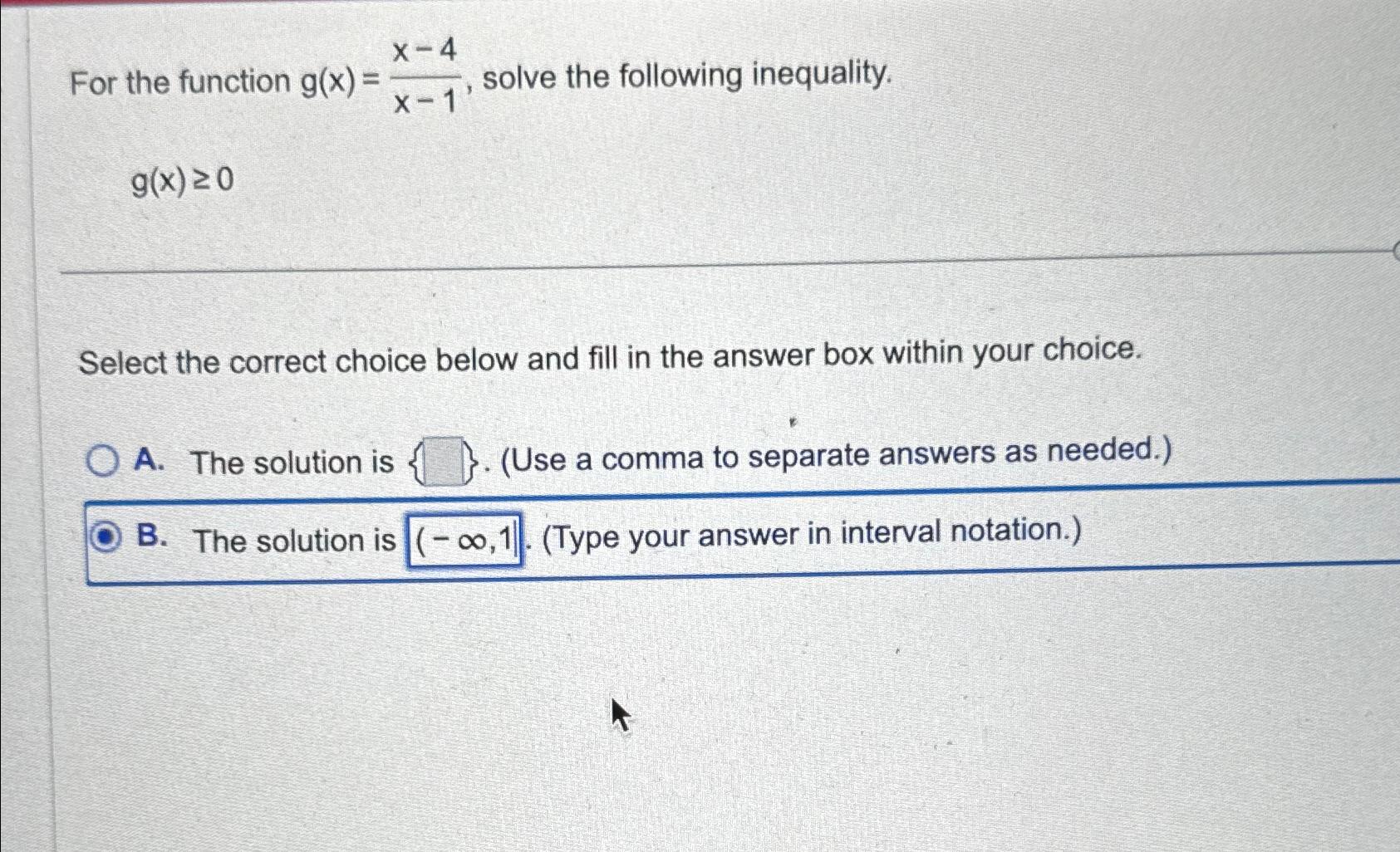 Solved For the function g(x)=x-4x-1, ﻿solve the following | Chegg.com