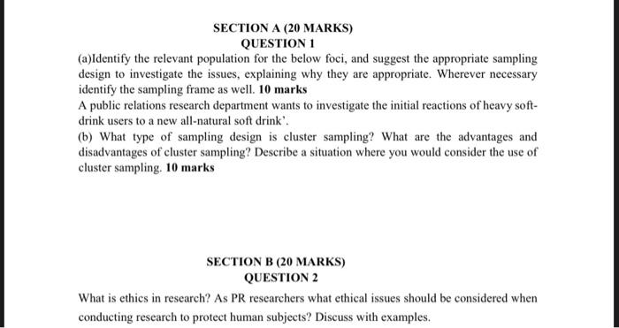 SECTION A (20 MARKS) QUESTION 1 (a)Identify the | Chegg.com