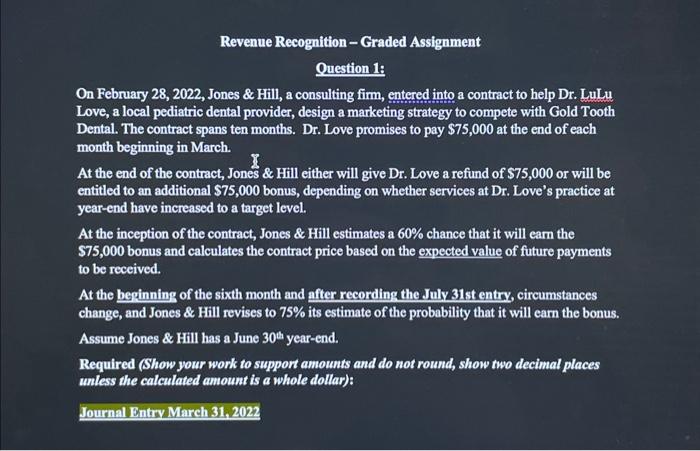 Solved Revenue Recognition - Graded Assignment Ouestion 1: | Chegg.com Solved Revenue Recognition - Graded Assignment Ouestion 1: | Chegg.com