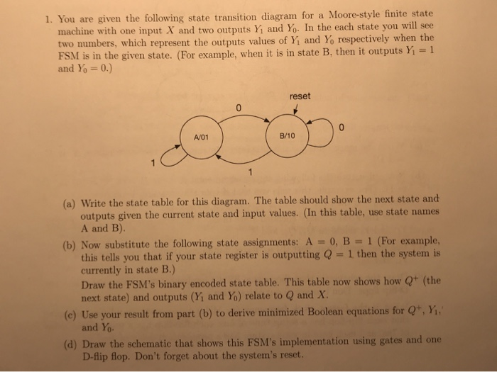 Solved 1. You are given the following state transition | Chegg.com