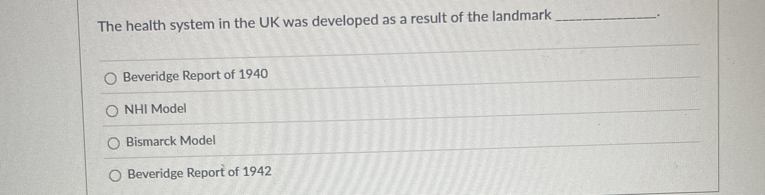 Solved The health system in the UK was developed as a result | Chegg.com