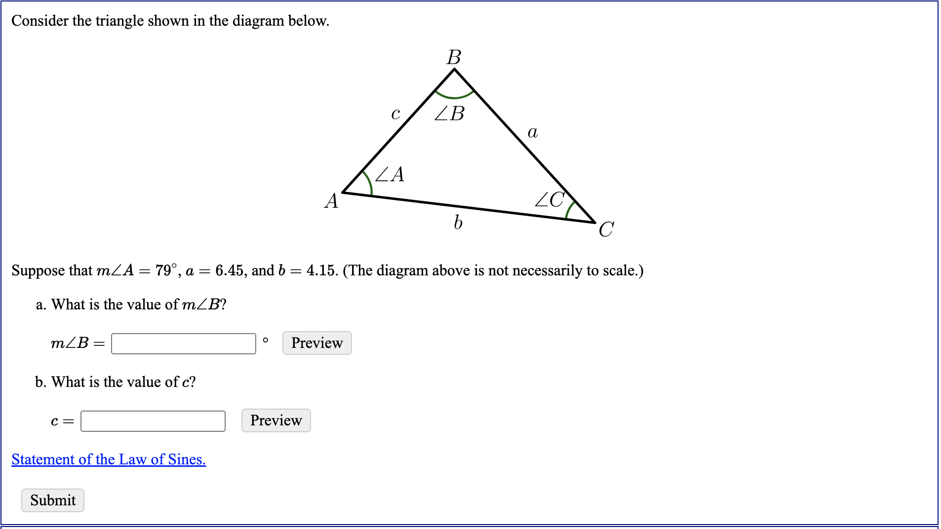 Solved Consider the triangle shown in the diagram | Chegg.com