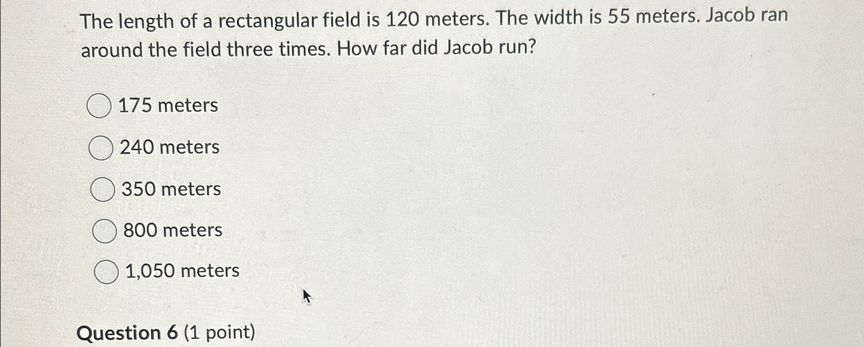 Solved The length of a rectangular field is 120 ﻿meters. The | Chegg.com
