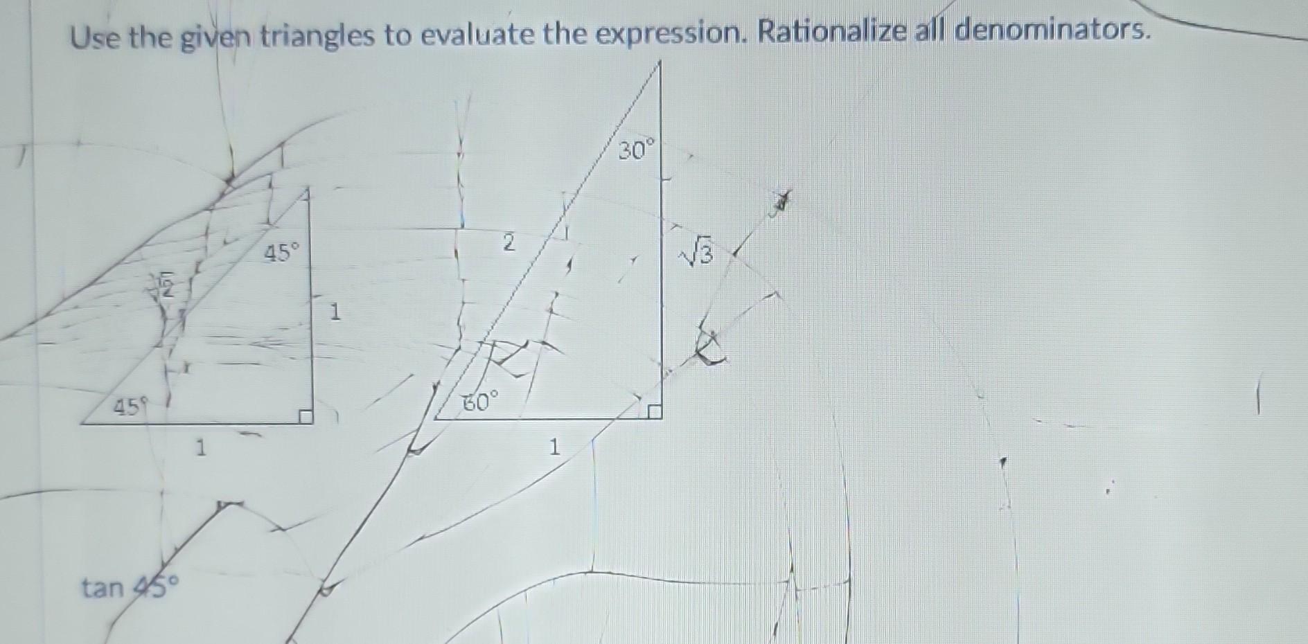 Solved Use the given triangles to evaluate the expression. | Chegg.com