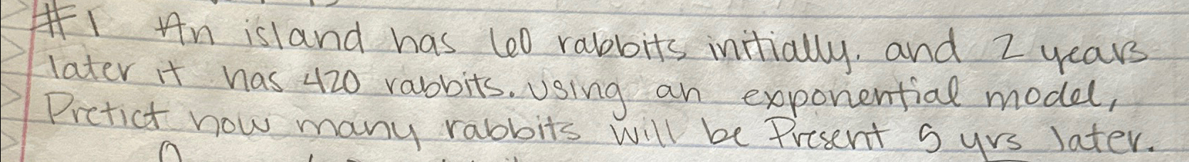 Solved An island has 60 ﻿rabbits initially. and 2 ﻿years | Chegg.com