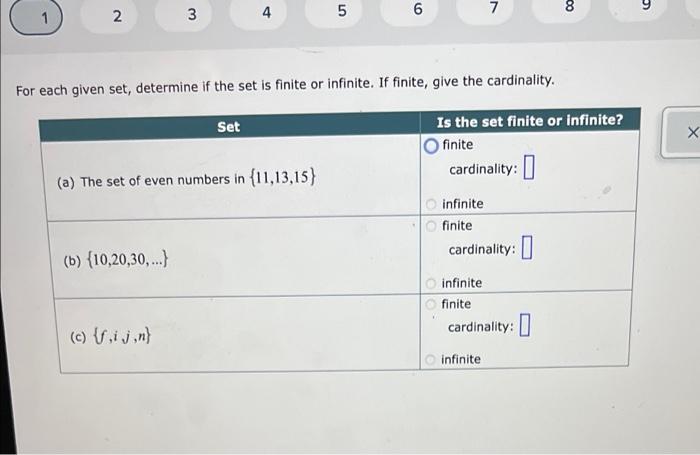Solved 2 100 5 6 3 Y 4 7 N For each given set, determine if | Chegg.com