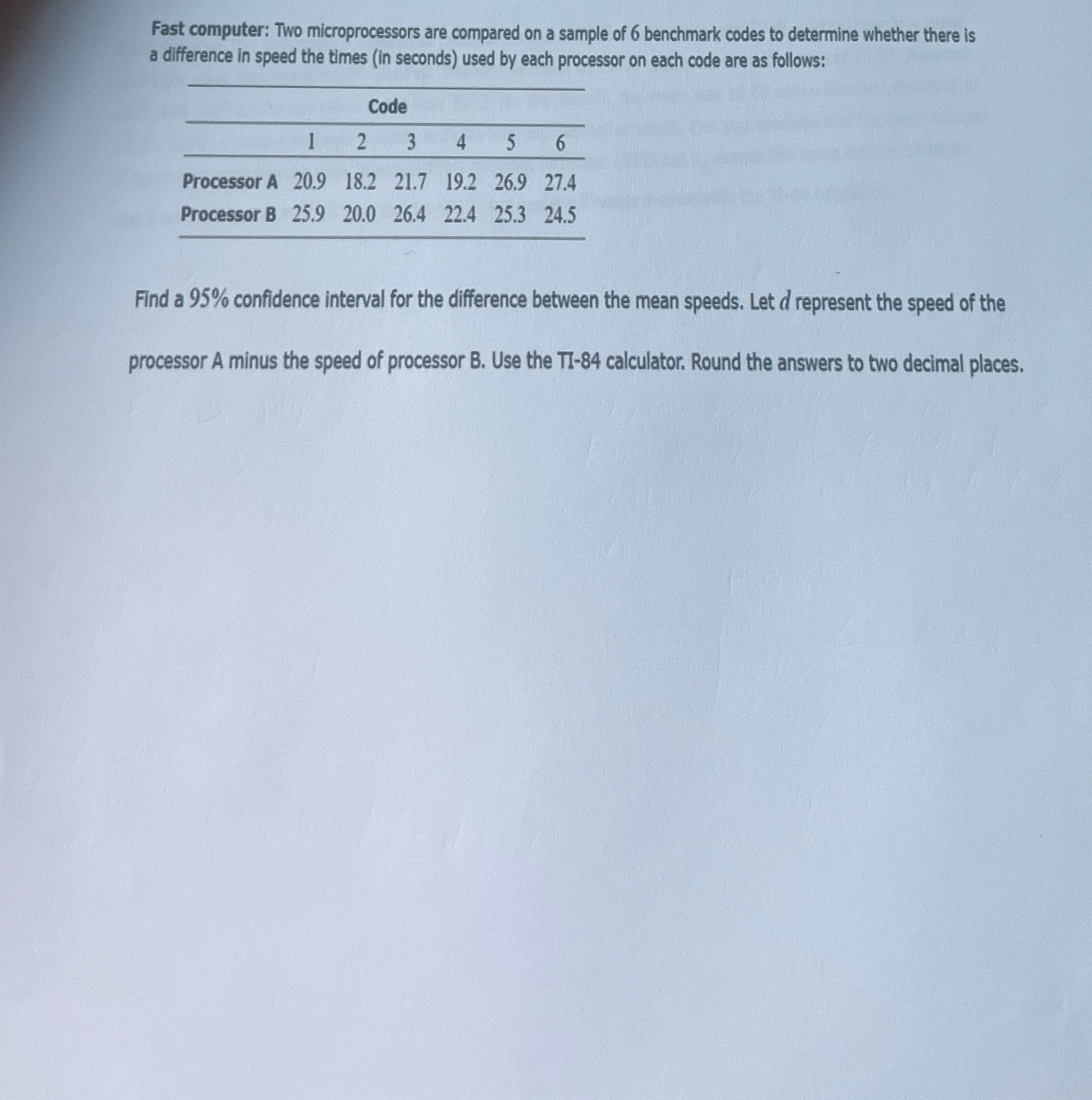 Solved Fast computer: Two microprocessors are compared on a | Chegg.com