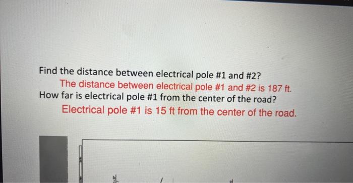 Find the distance between electrical pole #1 and #2 ? | Chegg.com