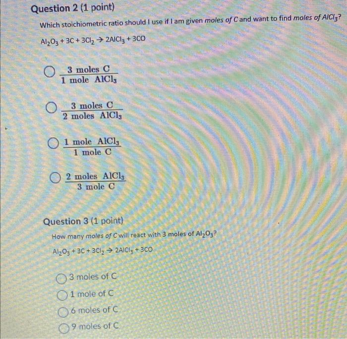 Solved Which stoichiometric ratio should I use if I am given | Chegg.com