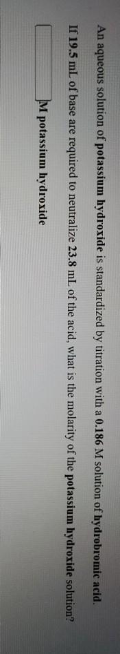 Solved An aqueous solution of hydrochloric acid is | Chegg.com