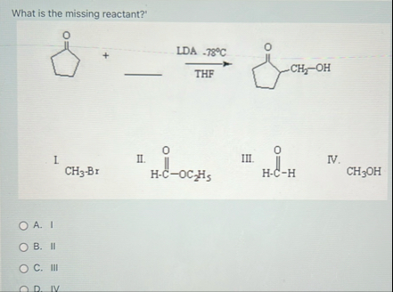 Solved What is the missing reactant?'→II | Chegg.com