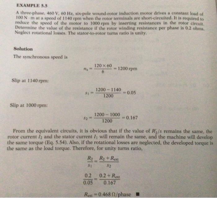 Solved The motor is running at rated full load. The motor | Chegg.com