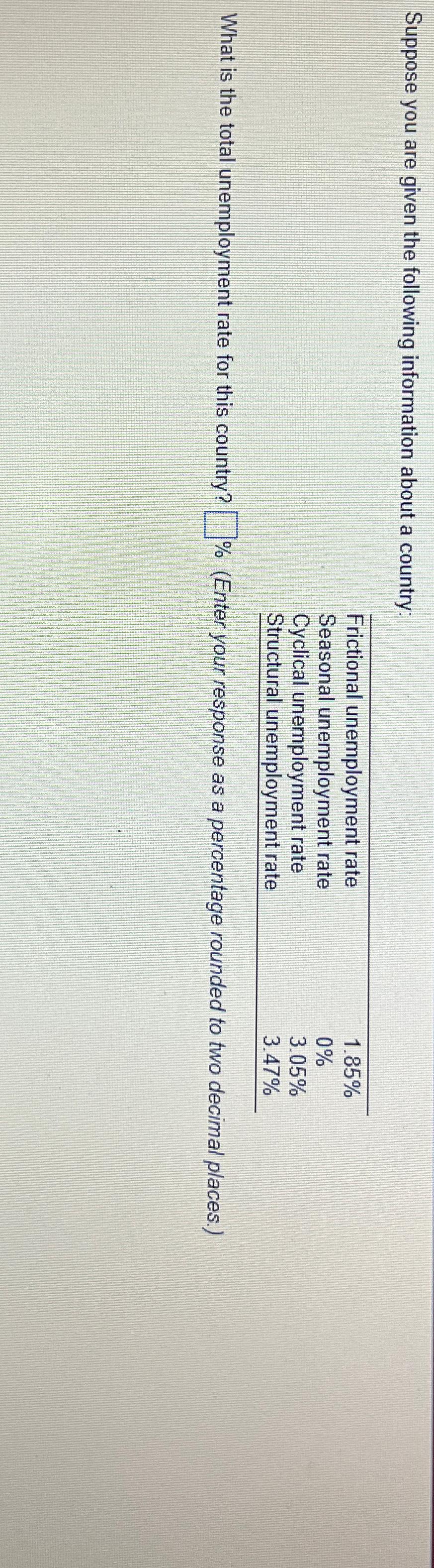 Solved Suppose you are given the following information about | Chegg.com