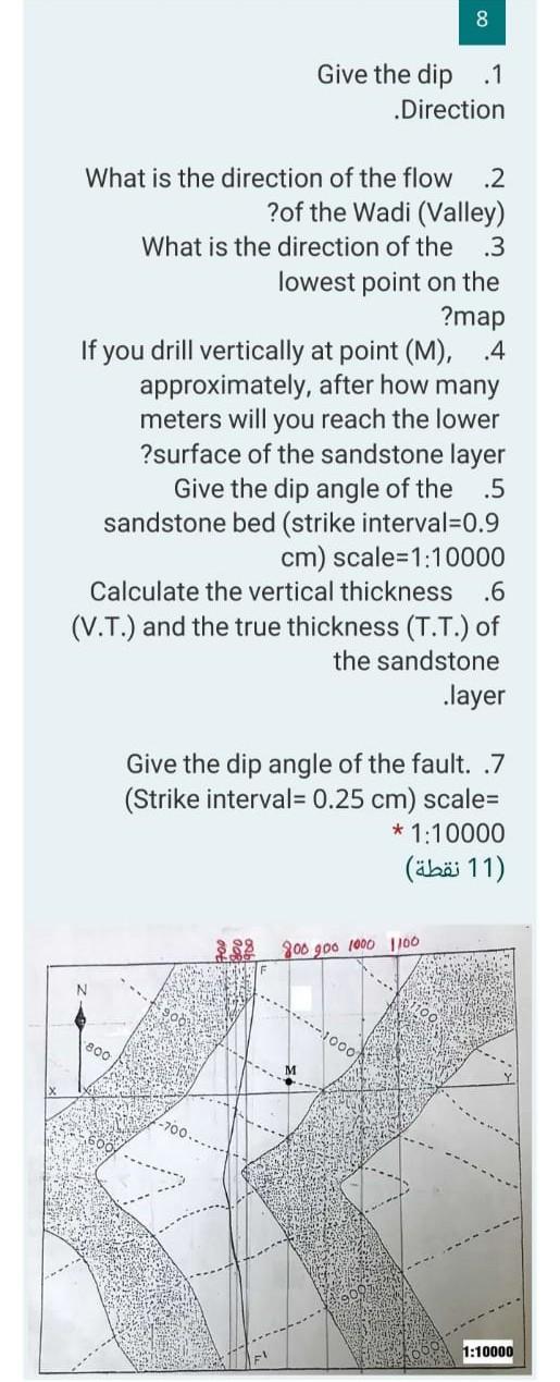 Solved 8 Give the dip.1 .Direction What is the direction of | Chegg.com