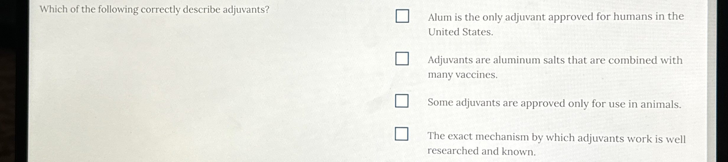 Solved Which of the following correctly describe | Chegg.com