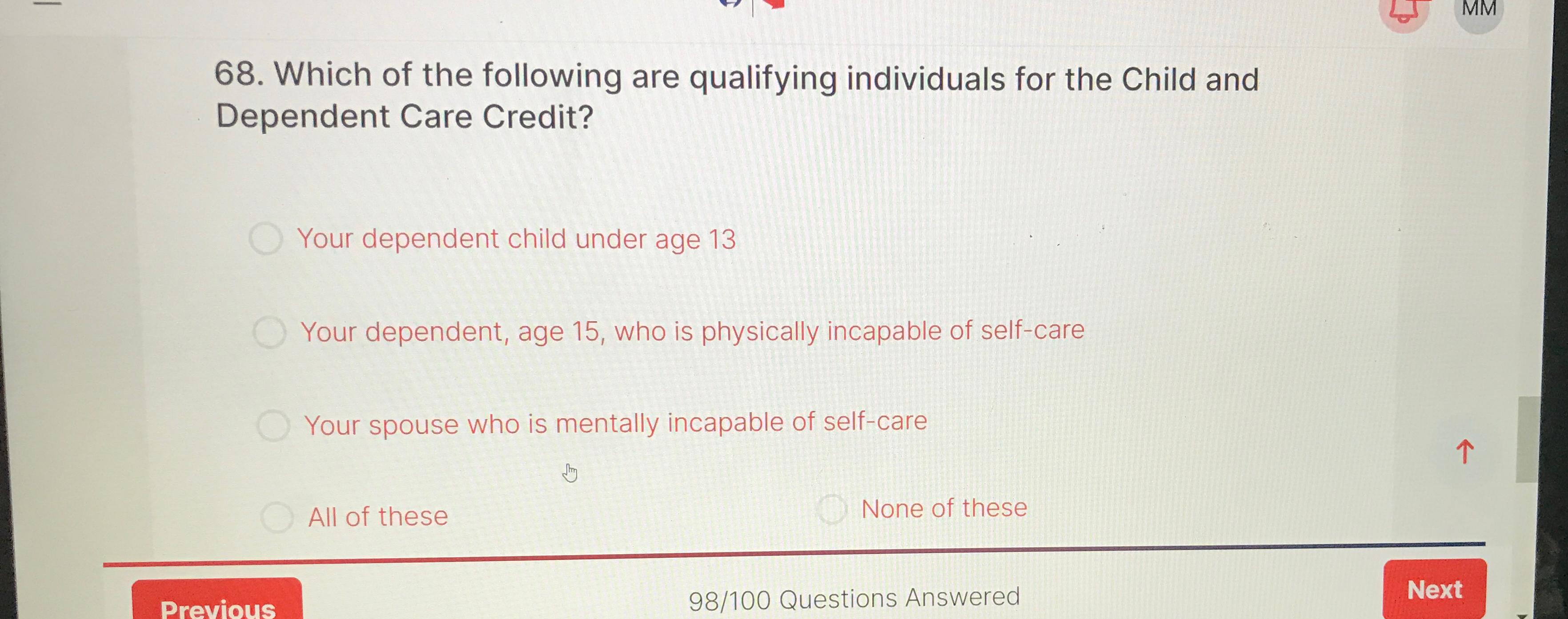 Solved Which of the following are qualifying individuals for | Chegg.com