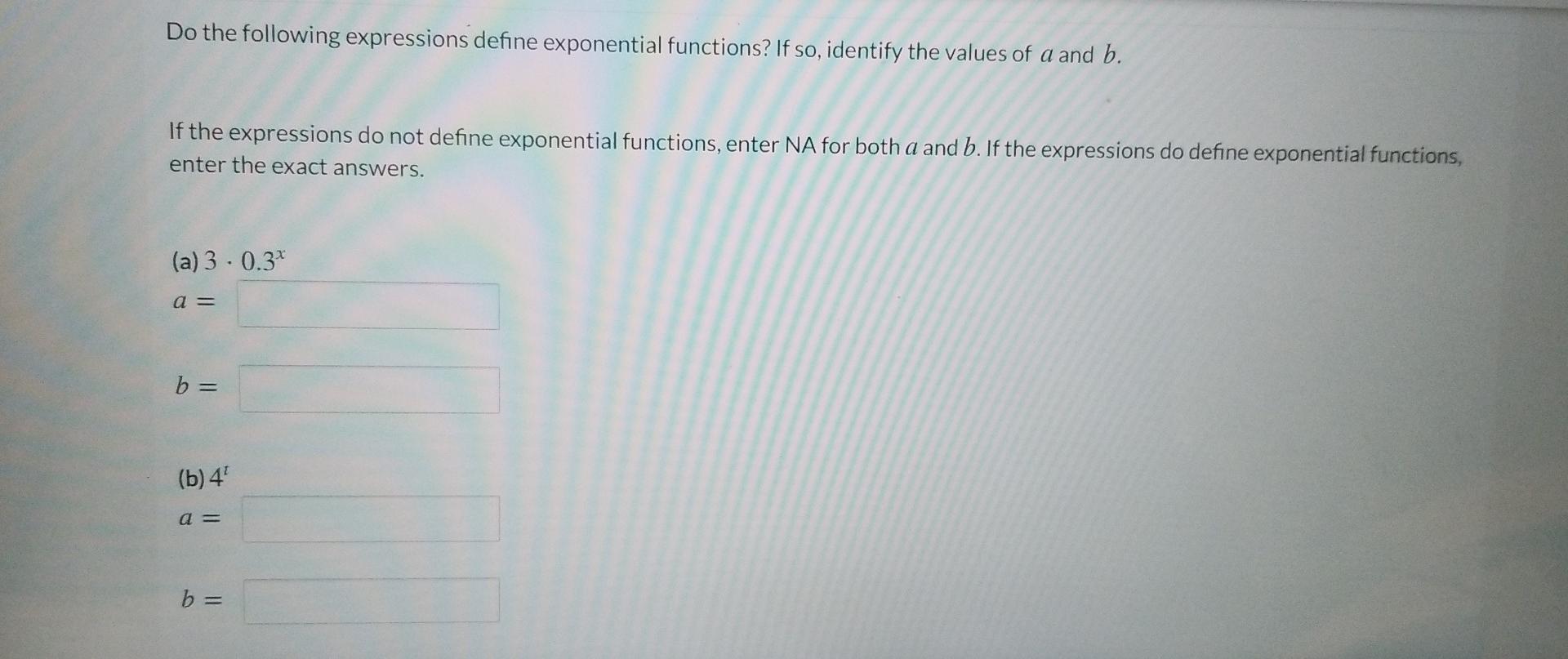 Solved Do the following expressions define exponential | Chegg.com