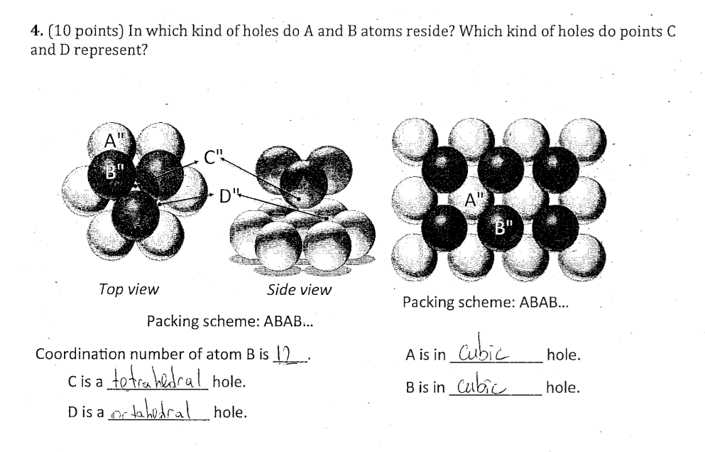 Solved 4. ( 10 points) In which kind of holes do A and B | Chegg.com