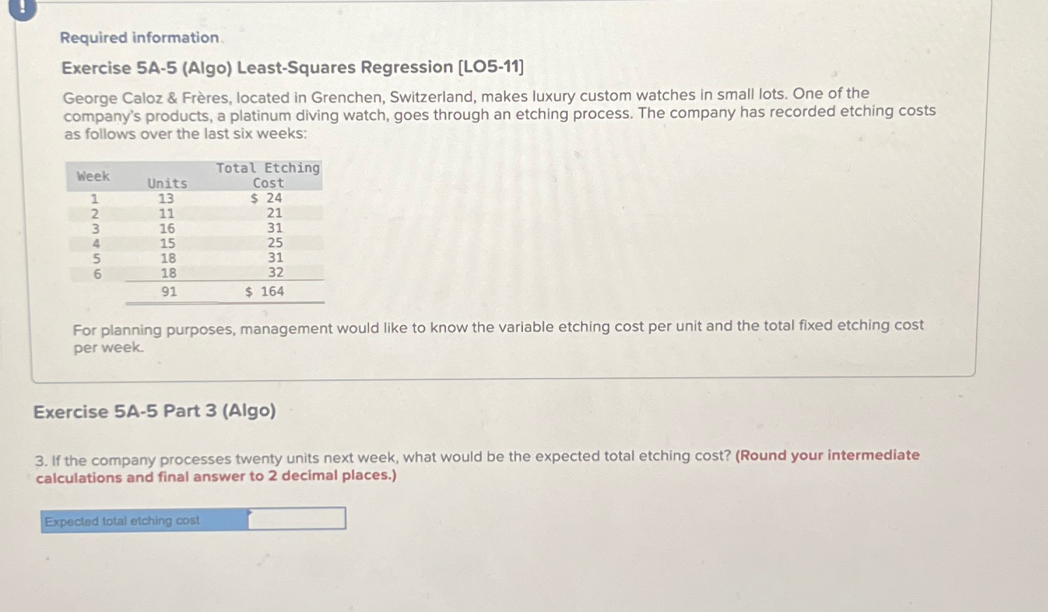 Solved Required informationExercise 5A-5 (Algo) | Chegg.com Solved Required informationExercise 5A-5 (Algo) | Chegg.com