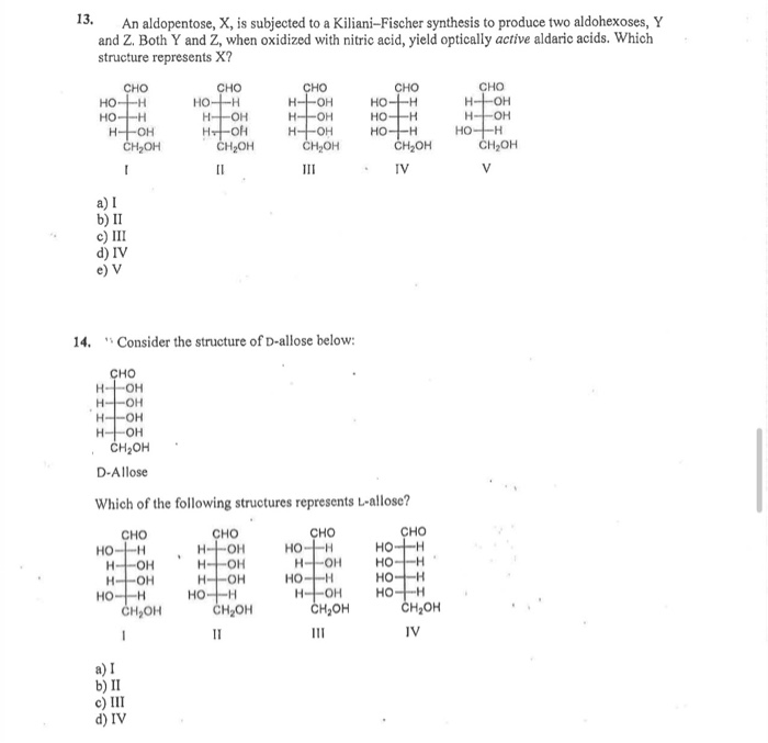 Solved 13. An aldopentose, X, is subjected to a | Chegg.com