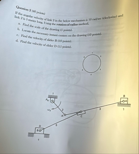 Question 2 (40 ﻿points) .if the angular velocity of | Chegg.com