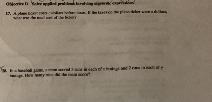 Solved Objective D Solve applied problems involving | Chegg.com