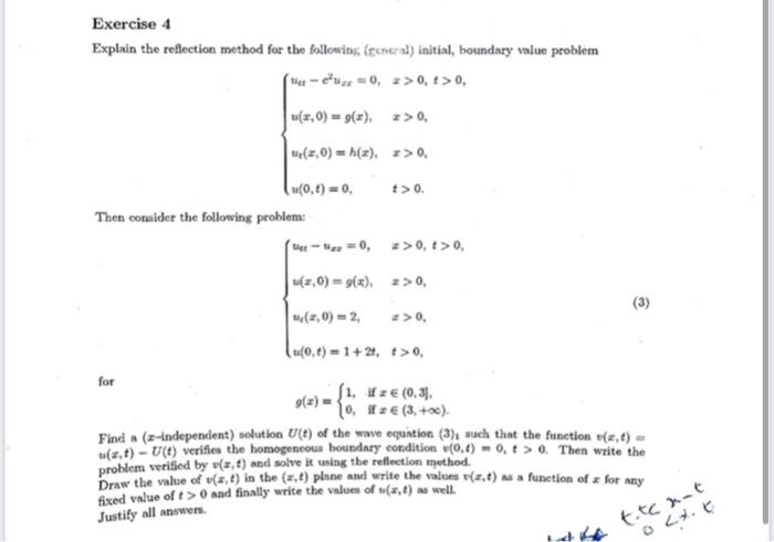 Exercise 4 Explain the reflection method for the | Chegg.com