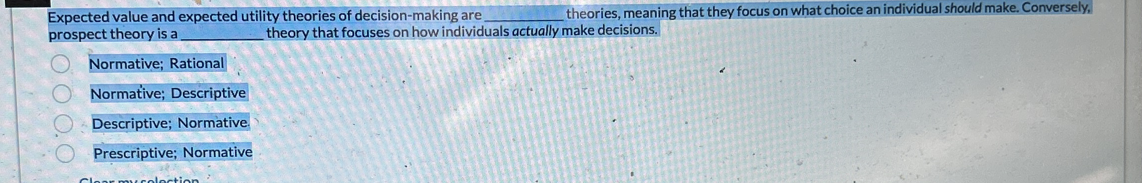 Solved Expected value and expected utility theories of | Chegg.com Solved Expected value and expected utility theories of | Chegg.com