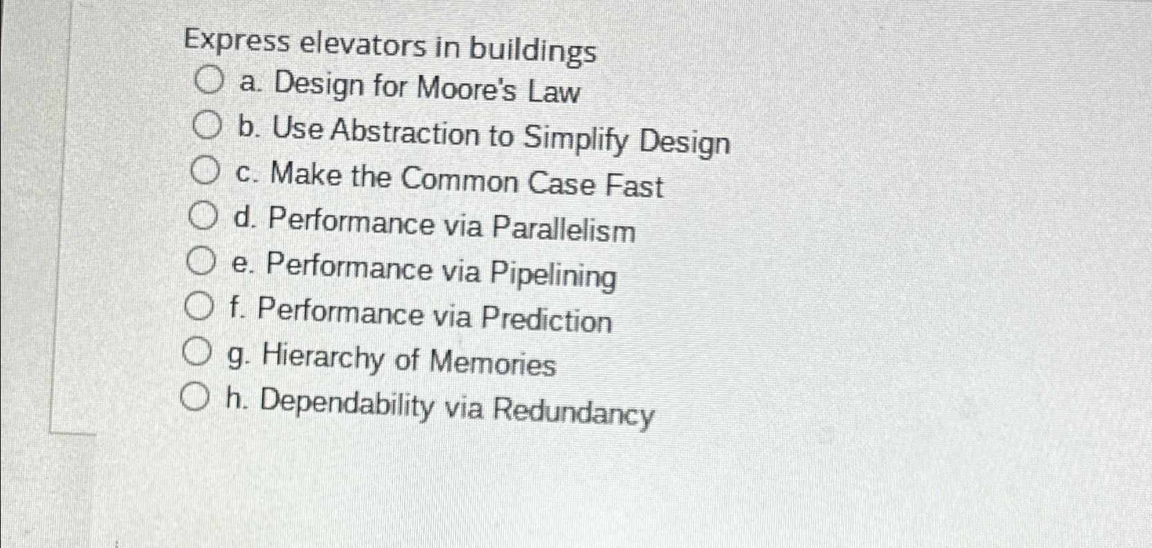 Solved Express elevators in buildingsa. ﻿Design for Moore's | Chegg.com