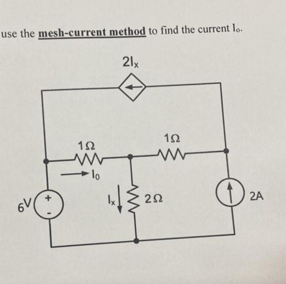 Solved the mesh-current method to find the current I0. | Chegg.com
