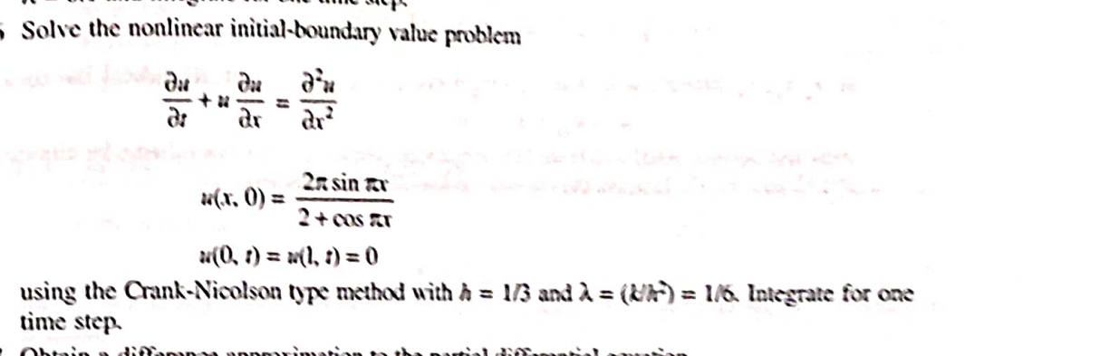 Solved Solve the nonlinear initial-boundary value | Chegg.com