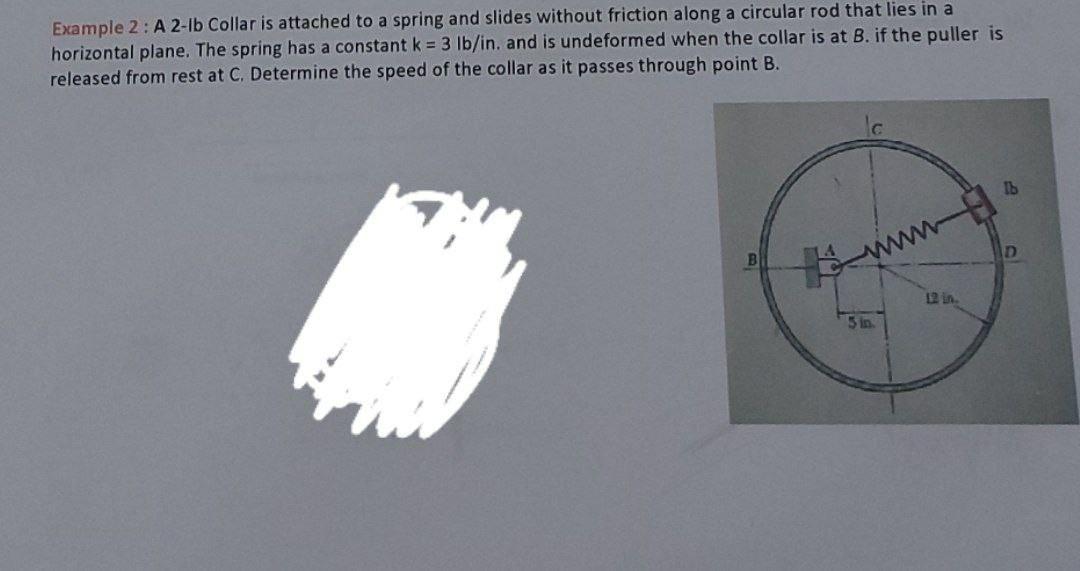 Solved Example 2: A 2-lb Collar is attached to a spring and | Chegg.com