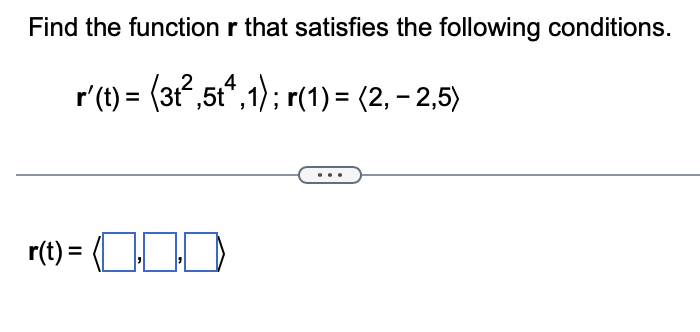 Solved Find the function r ﻿that satisfies the following | Chegg.com