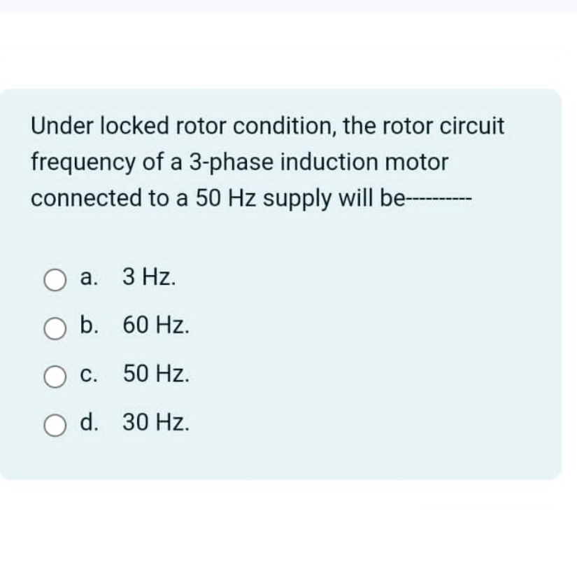 Solved Under locked rotor condition, the rotor circuit | Chegg.com