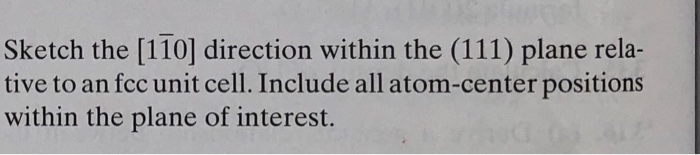 Solved Sketch the [110] direction within the (111) plane | Chegg.com