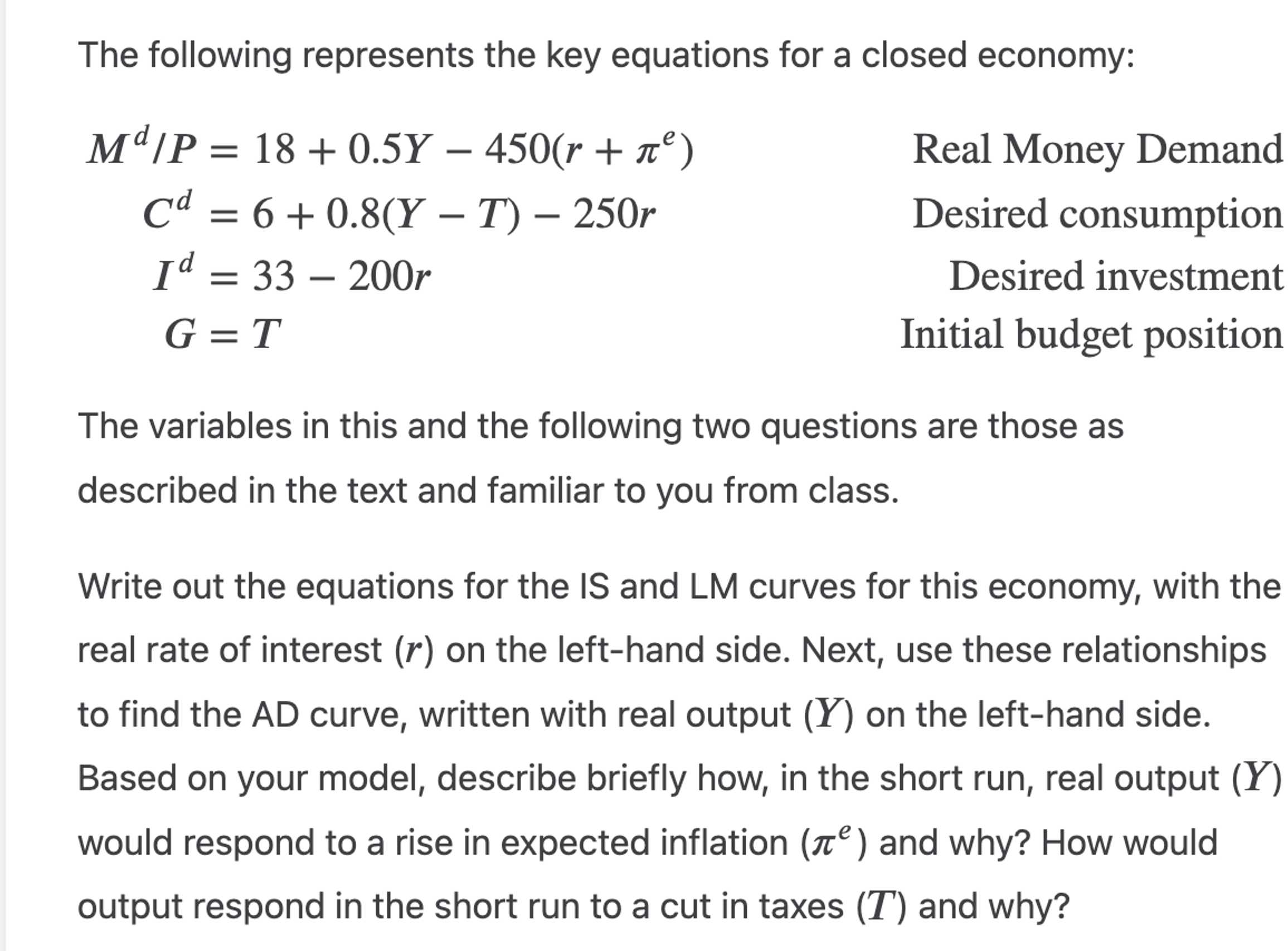 Solved The following represents the key equations for a | Chegg.com