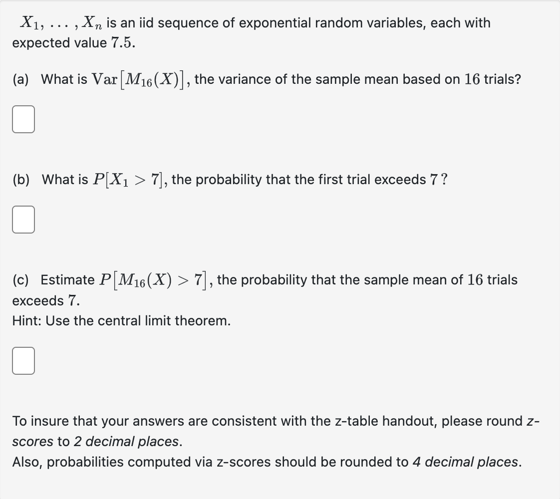 Solved x1,dots,xn ﻿is an iid sequence of exponential random | Chegg.com