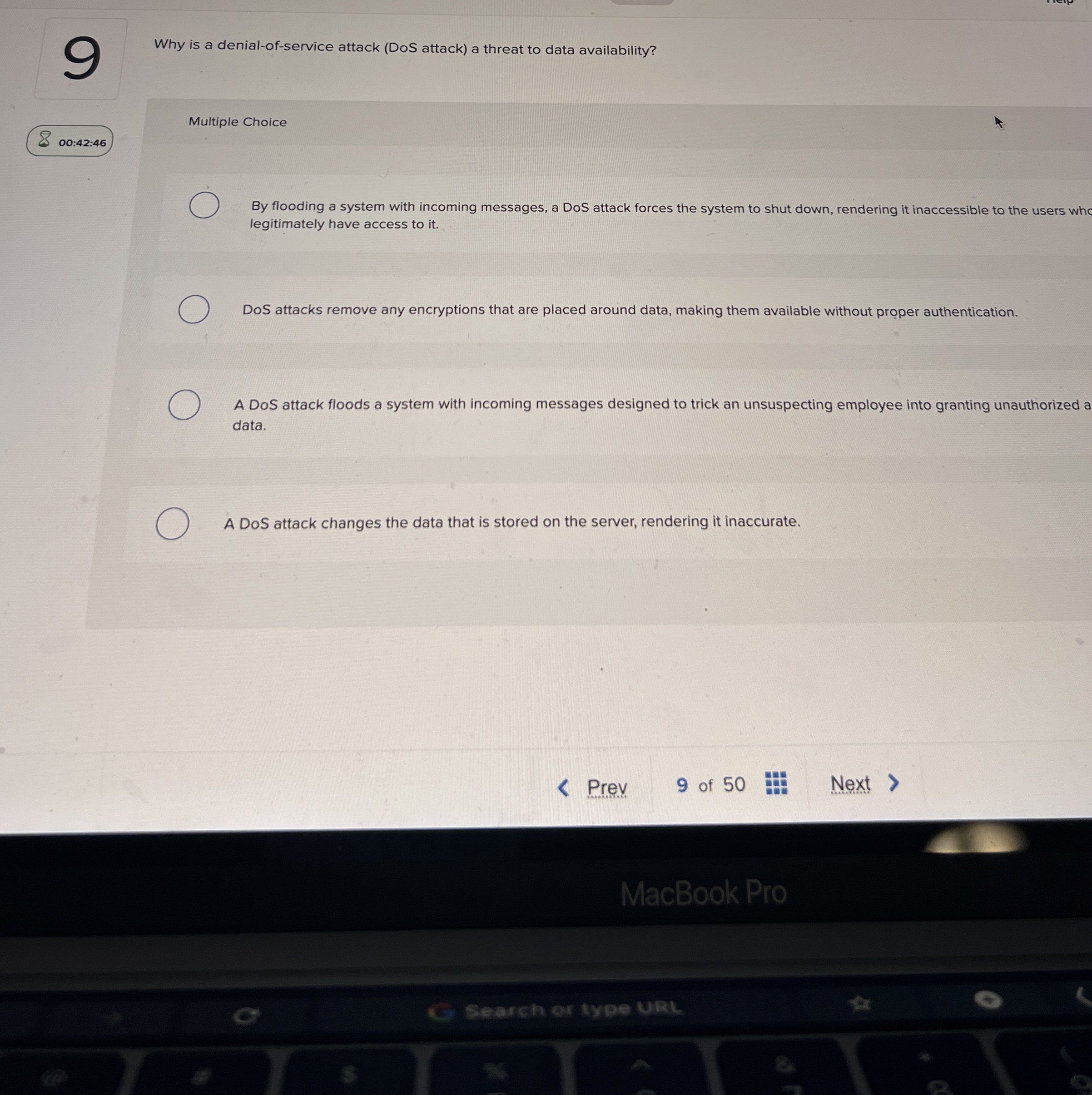 Solved 9Why is a denial-of-service attack (DoS attack) ﻿a | Chegg.com