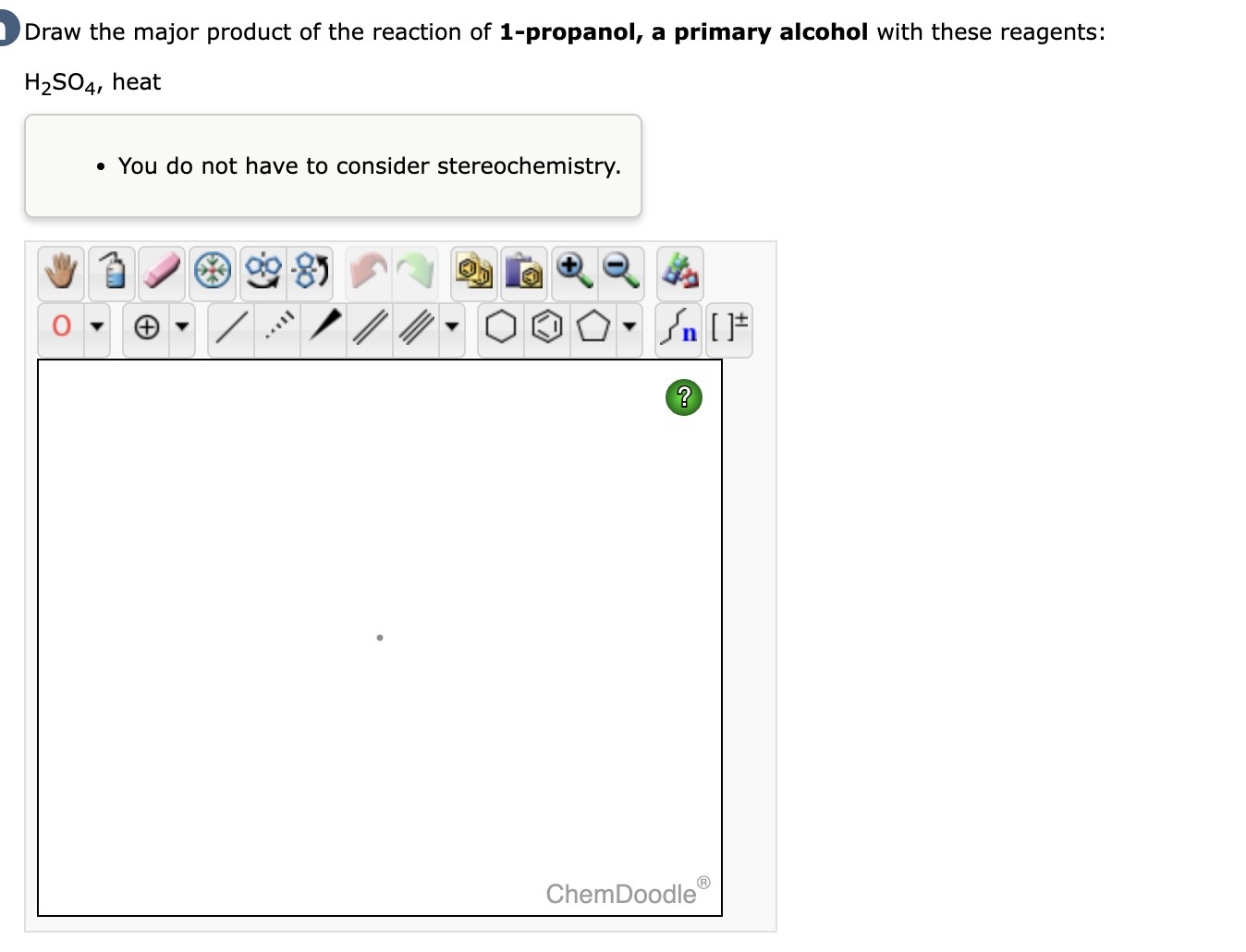 Solved Draw the major product of the reaction of 1-propanol, | Chegg.com