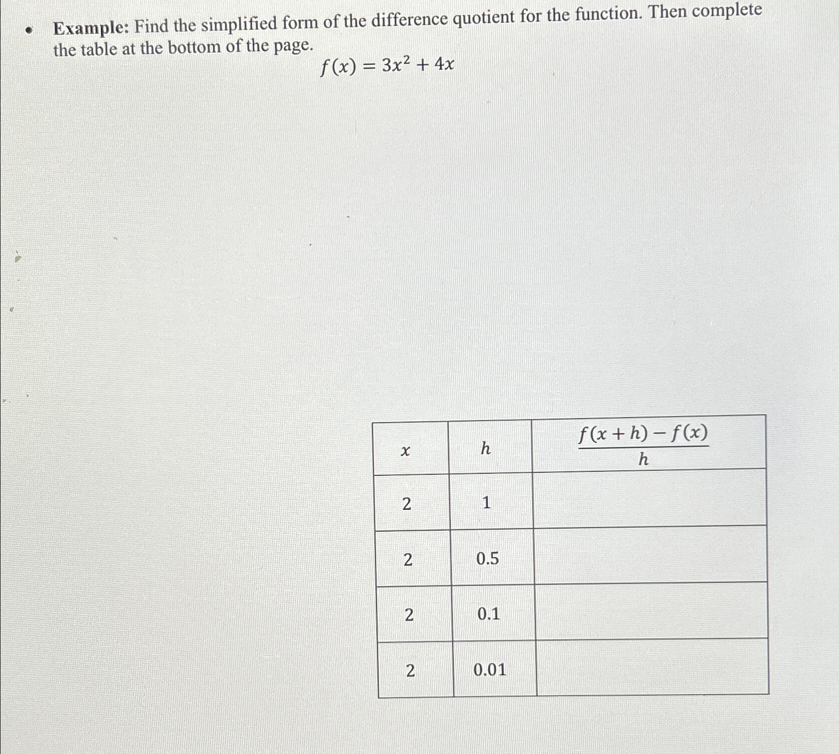 Solved Example: Find the simplified form of the difference | Chegg.com