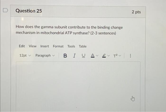 Solved Question 25 2 pts How does the gamma subunit | Chegg.com