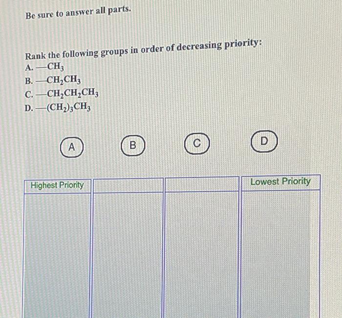 Solved Rank the following groups in order of decreasing | Chegg.com